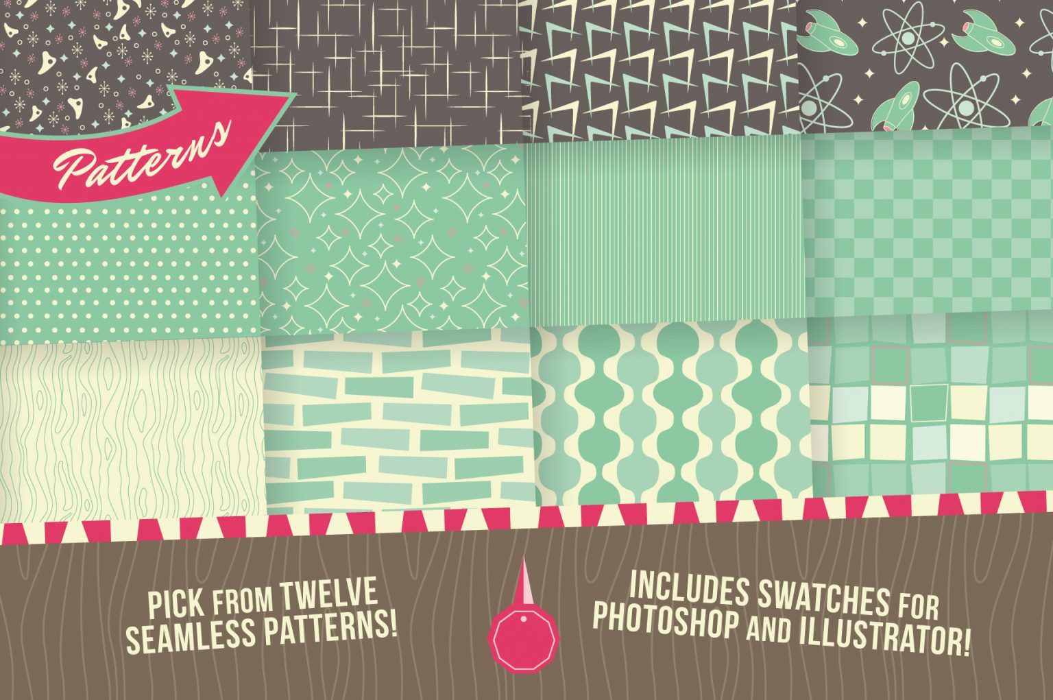 The Retro 1950s Graphics Bundle by Wing's Art Studio