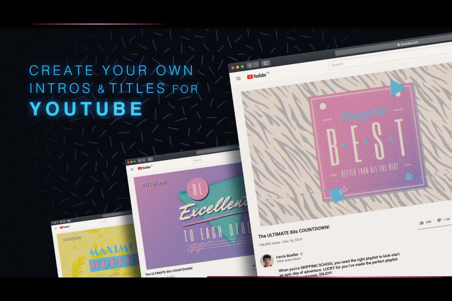 Retro 80s Logo Animation Templates for Adobe After Effects