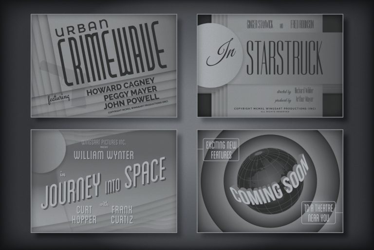 Vintage Hollywood Movie Title Design Templates for Photoshop
