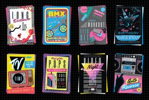 Retro 1980s Inspired Poster Templates for Photoshop
