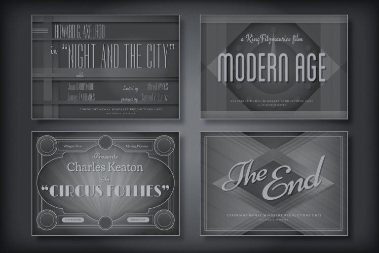 Vintage Hollywood Movie Title Design Templates for Photoshop