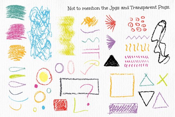 Crayon Textures and Brush Effects, plus Kids Patterns for Fabrics