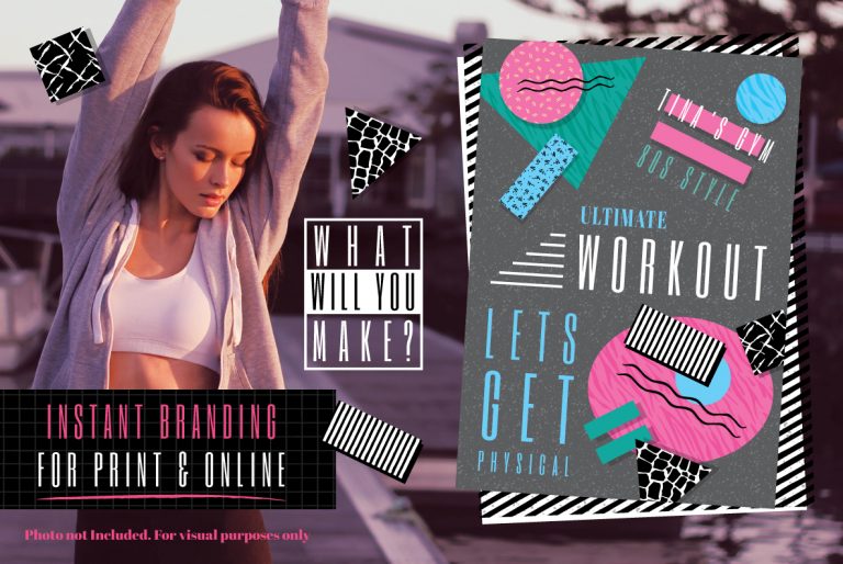 Retro 1980s Inspired Poster Templates for Photoshop