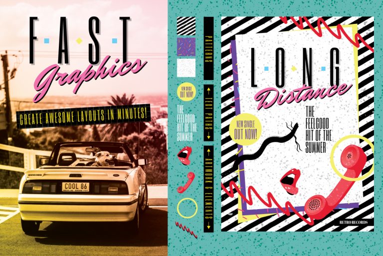 Retro 1980s Inspired Poster Templates for Photoshop