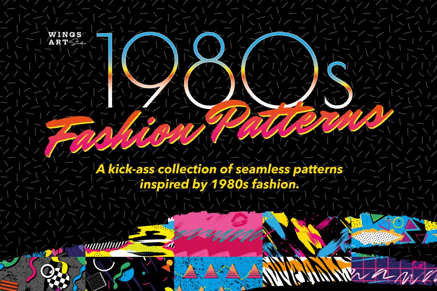 Editable 1980s Retro Patterns for Illustrator and Photoshop