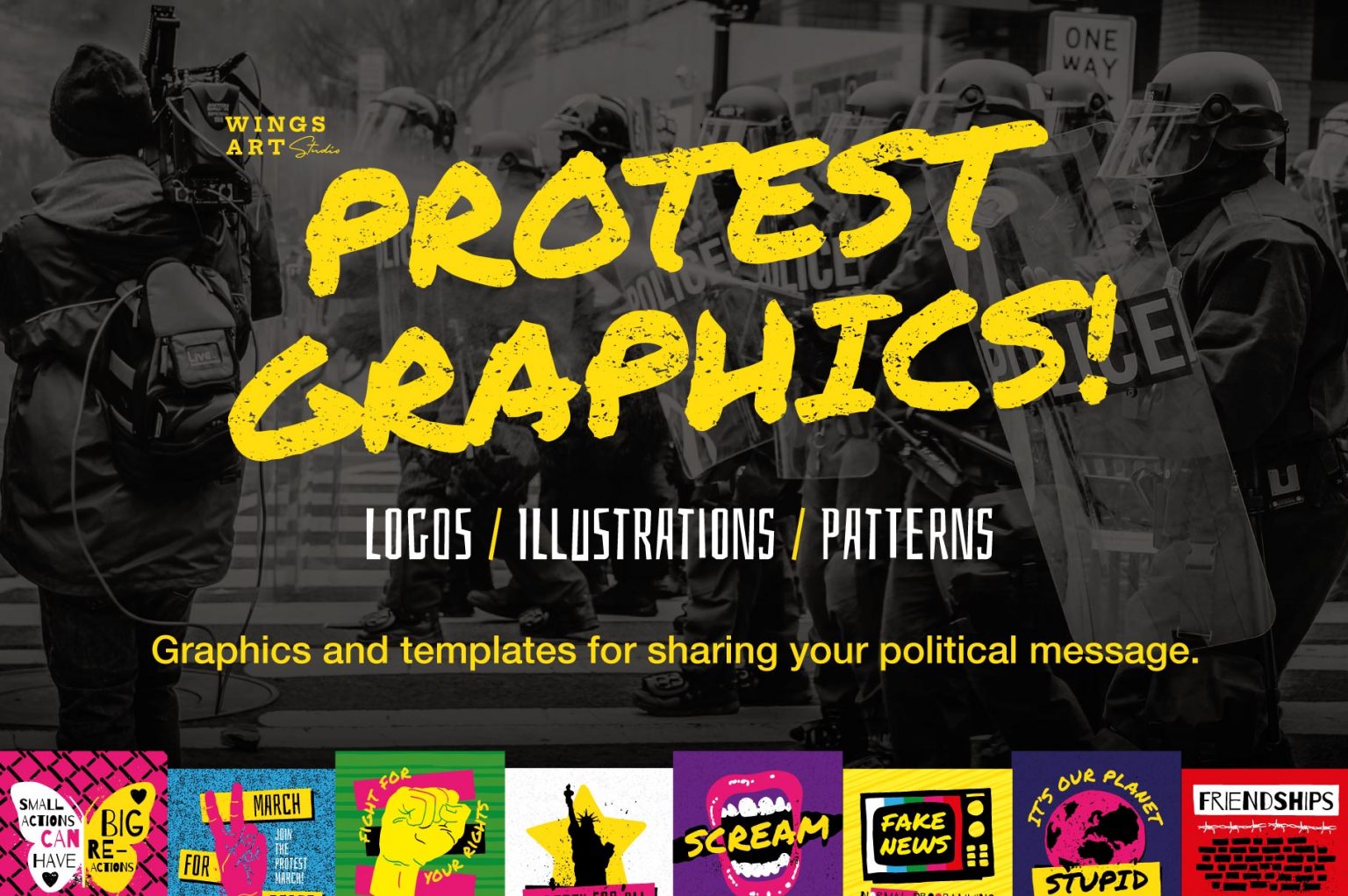 Ready-made protest banners for printing and sharing.