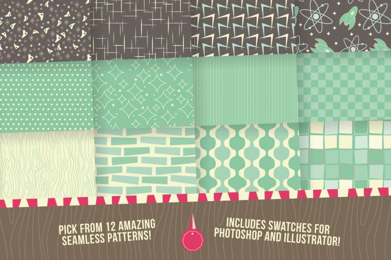 Retro Patterns Inspired by 1950s Diner and Atomic Age Design