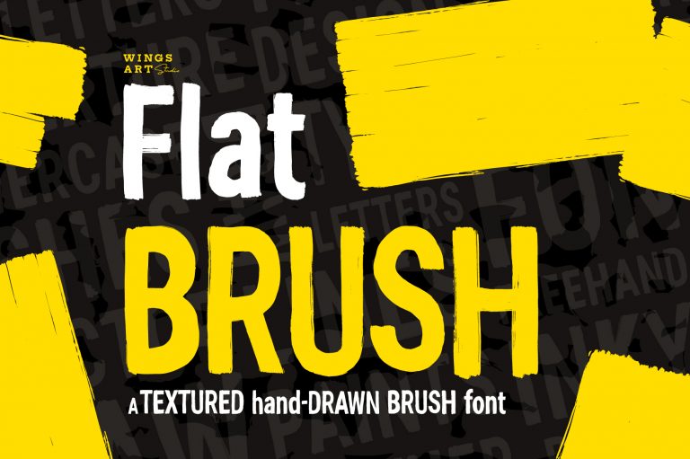 Flat Brush Font - Hand-made paint textured lettering