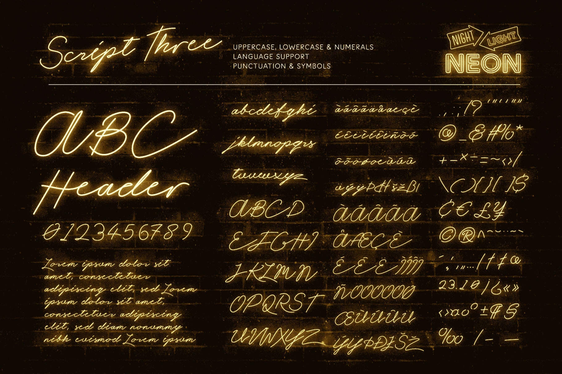 Night Light - The Neon Font Collection by Wingsart Studio