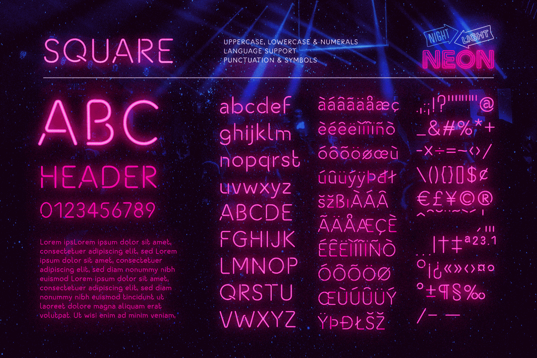Night Light - The Neon Font Collection by Wingsart Studio