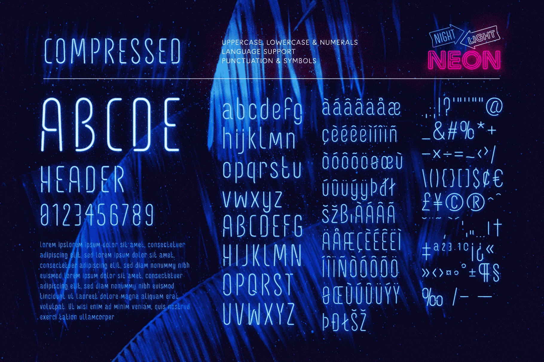 Night Light - The Neon Font Collection by Wingsart Studio