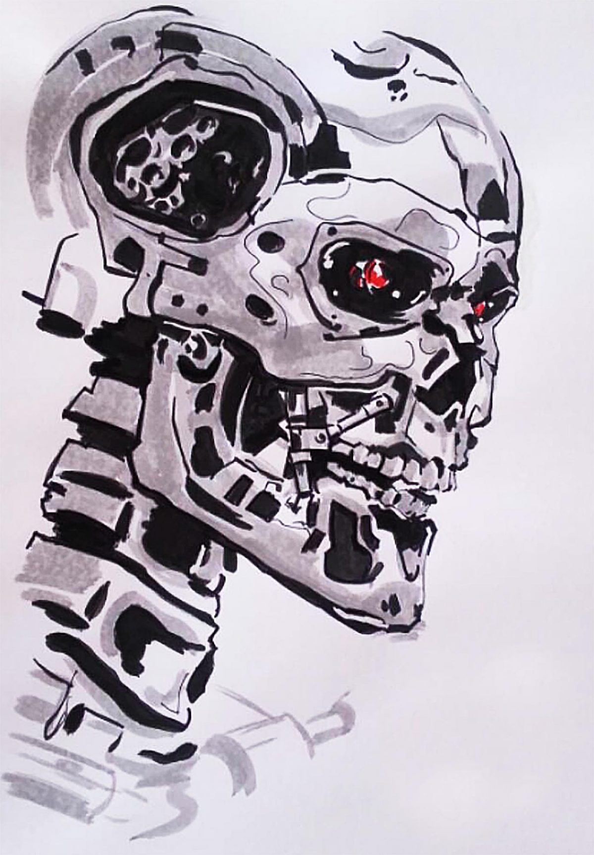 Terminator and Predator Sketchbook Drawings by Christopher King