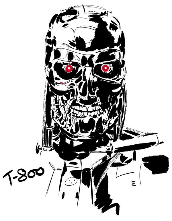 Terminator and Predator Sketchbook Drawings by Christopher King