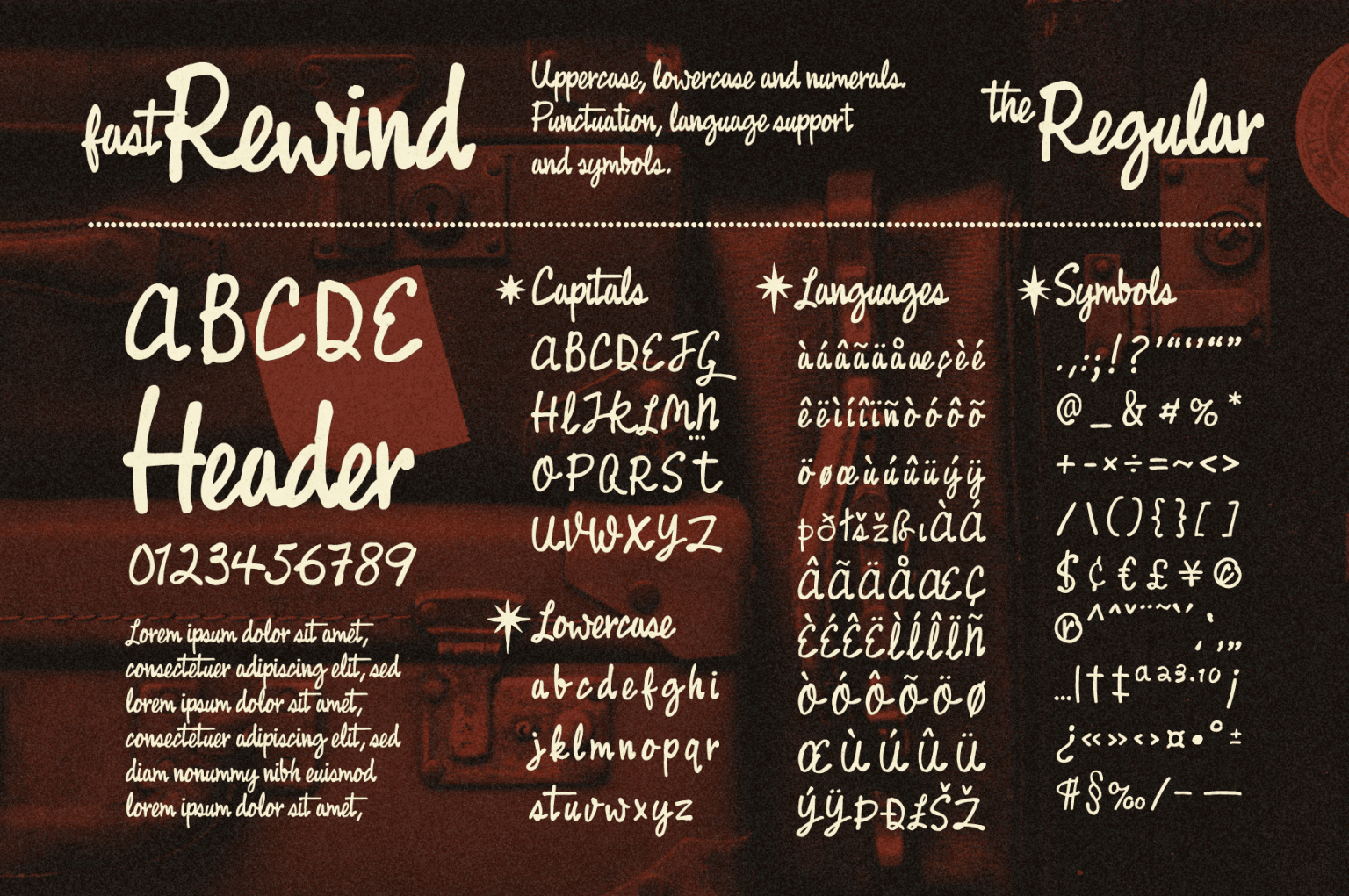 Fast Rewind: A Vintage Hand-written Script Font
