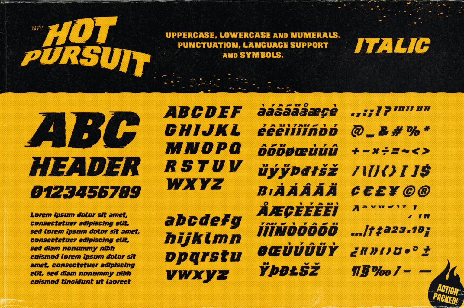 Hot Pursuit: A Grindhouse Roller Derby Font by Wingsart Studio