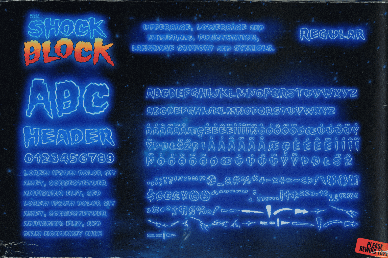 Shock Block: An electrifying Sci-Fi, Horror font by Wingsart Studio