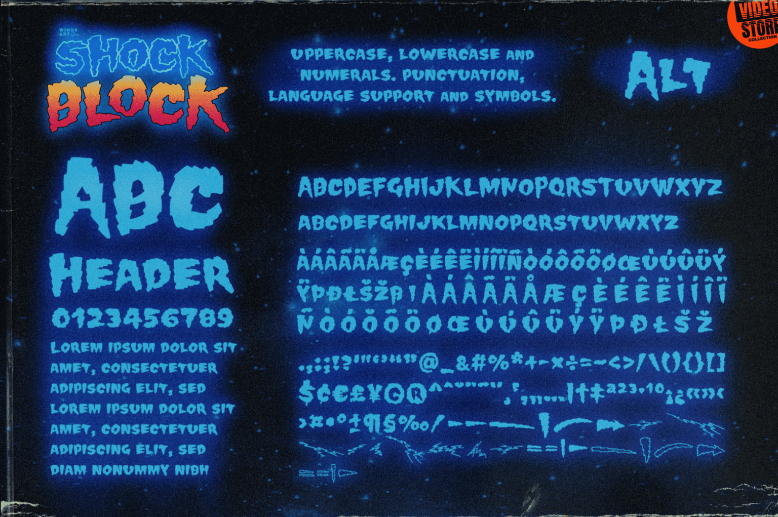 Shock Block: An electrifying Sci-Fi, Horror font by Wingsart Studio