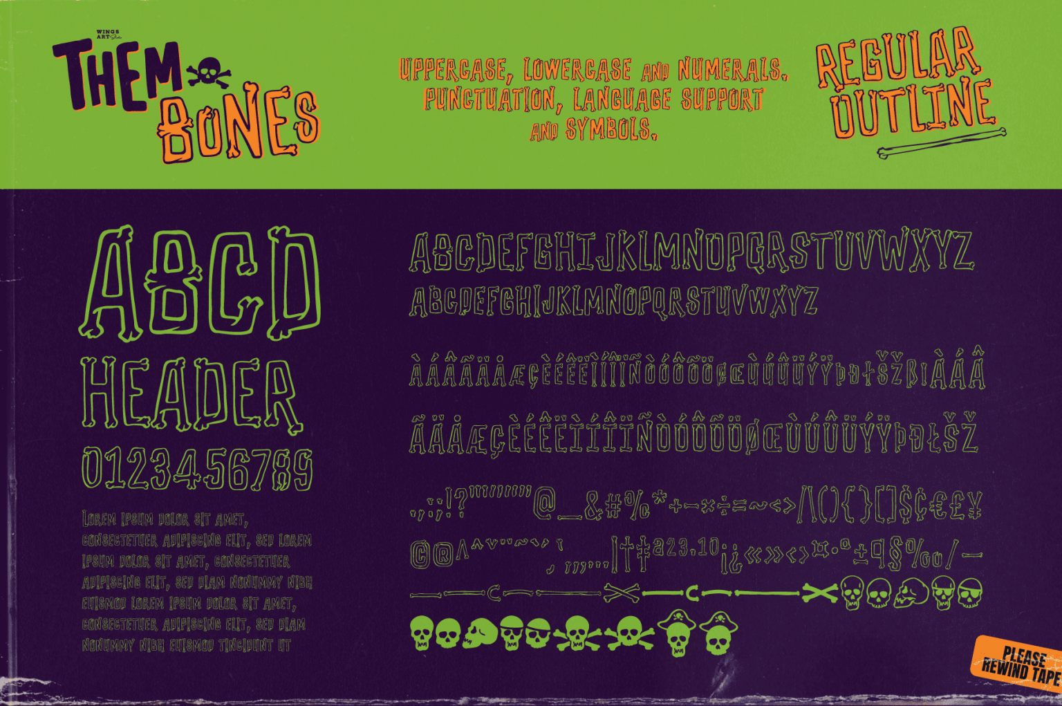 Them Bones: A Hand-drawn Halloween Cartoon Style Font.