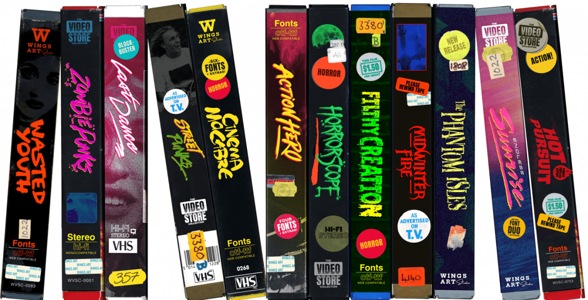 The Video Store Collection | Fonts Inspired by 80s VHS Covers