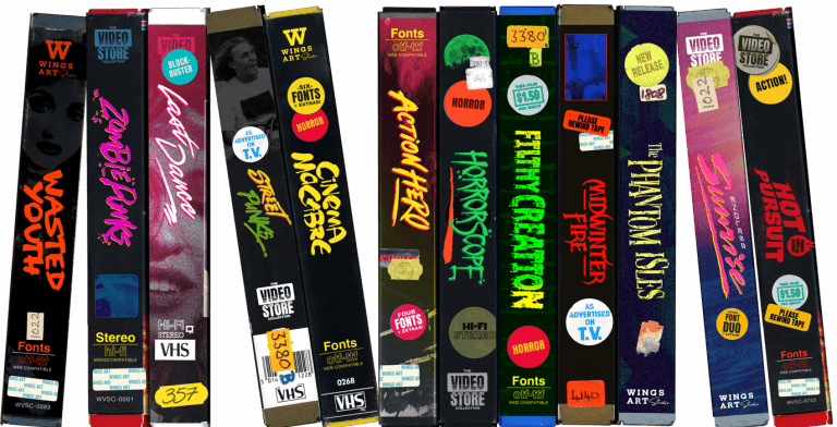 The Video Store Collection | Fonts Inspired by 80s VHS Covers