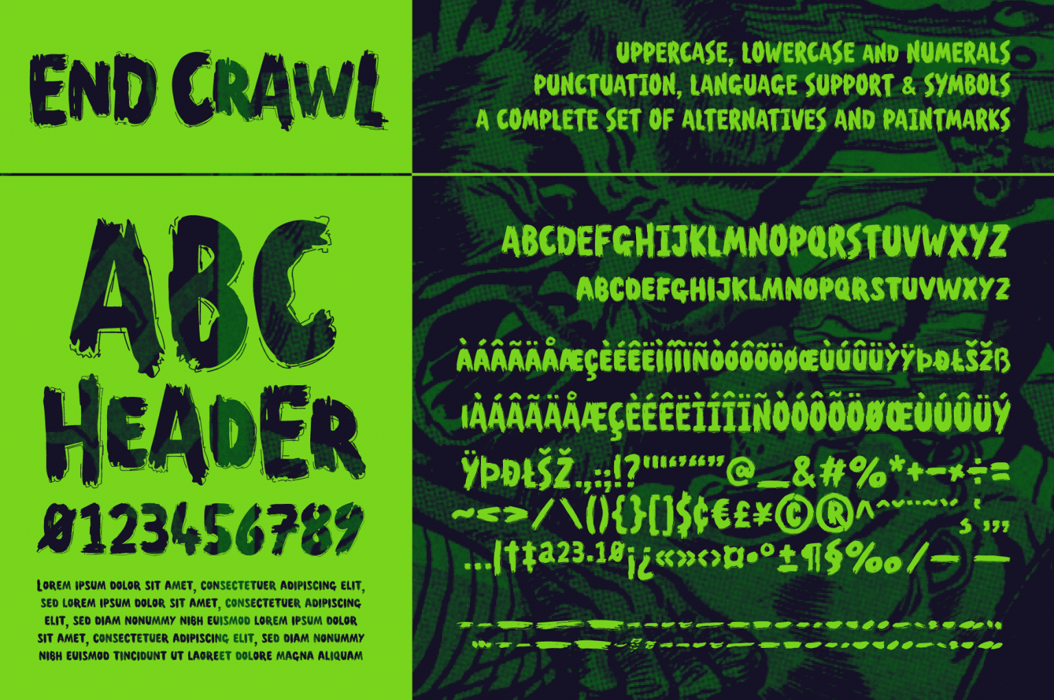 End Crawl - A Halloween Brush Font By Wingsart Studio