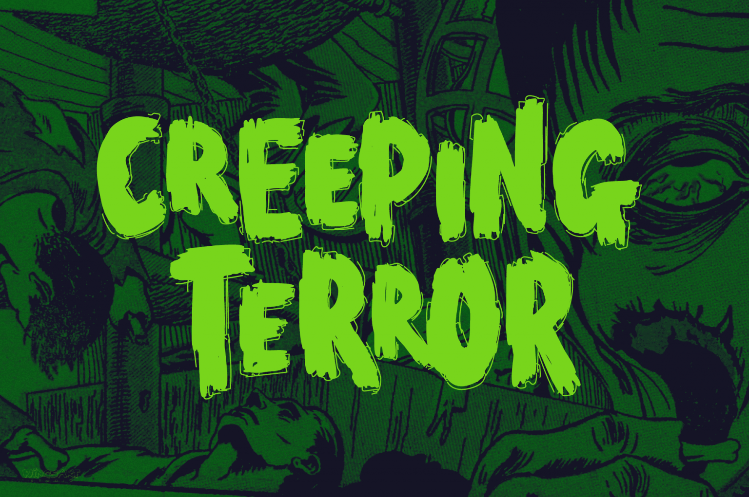 End Crawl - A Halloween Brush Font By Wingsart Studio