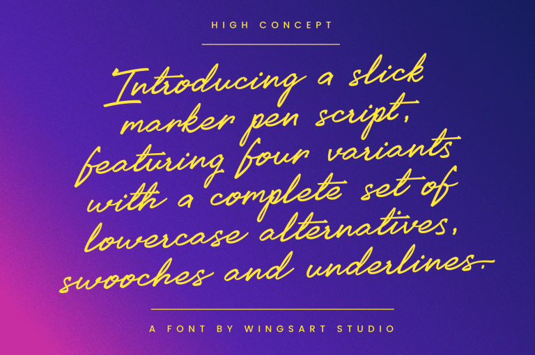 High Concept: A Slick Marker Pen Script Font by Wingsart Studio