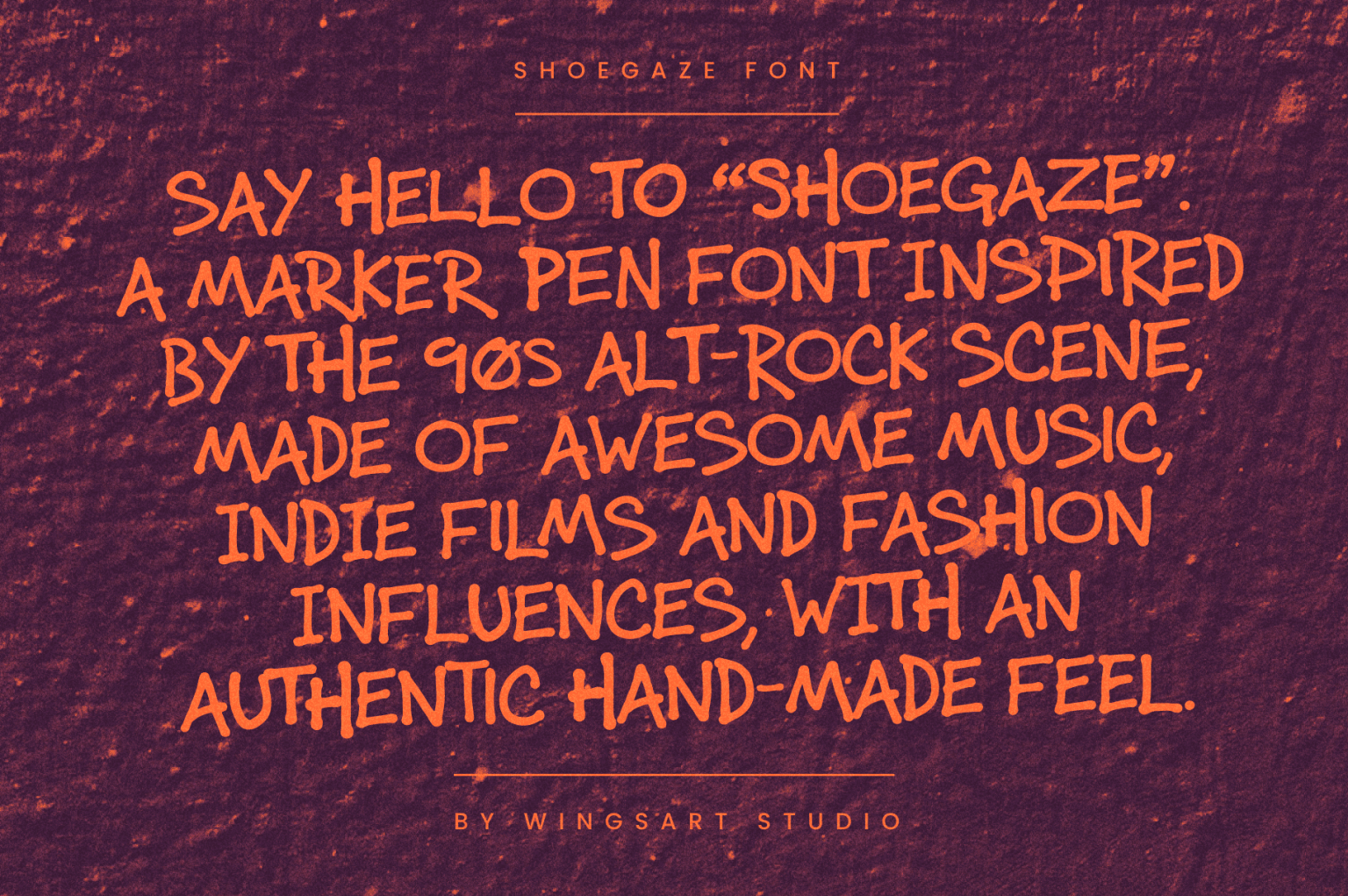 Shoegaze: A 90s Inspired Alt-Rock Marker Pen Font | Wingsart