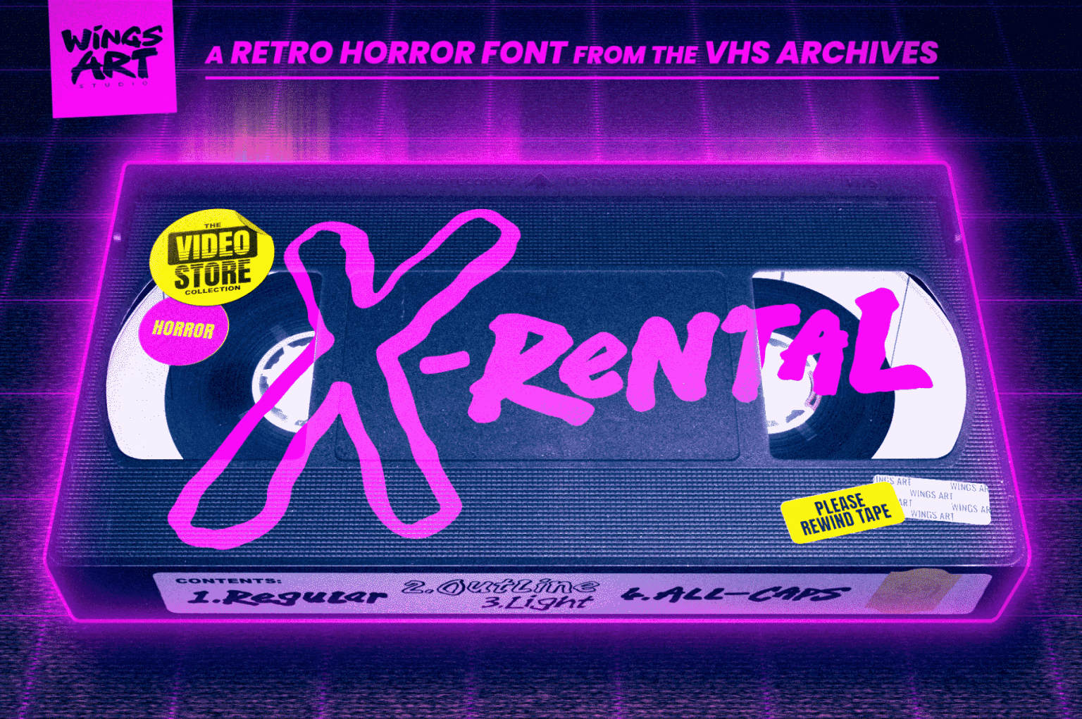 X-Rental - A Retro Horror Font Deep From the VHS Archives
