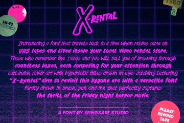 X-Rental - A Retro Horror Font Deep From the VHS Archives