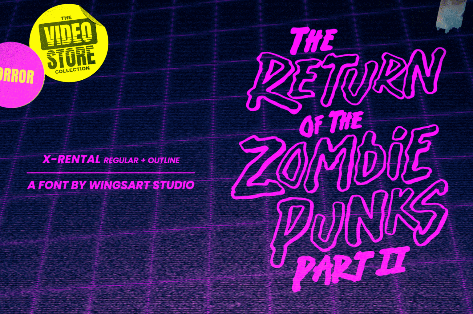 X-Rental - A Retro Horror Font Deep From the VHS Archives