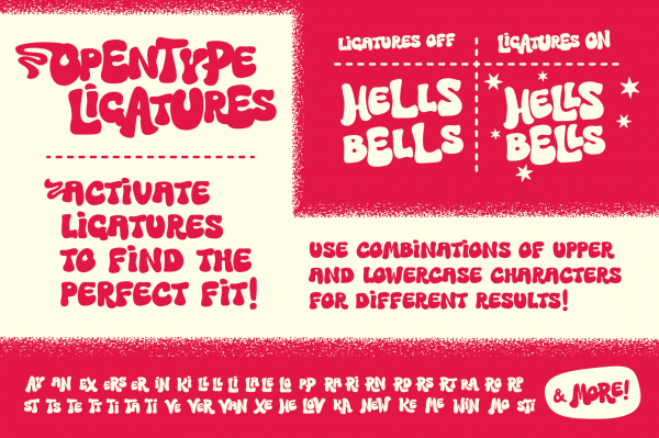 Hells Bells - A 1970s Bell Bottom Font by Wingsart Studio