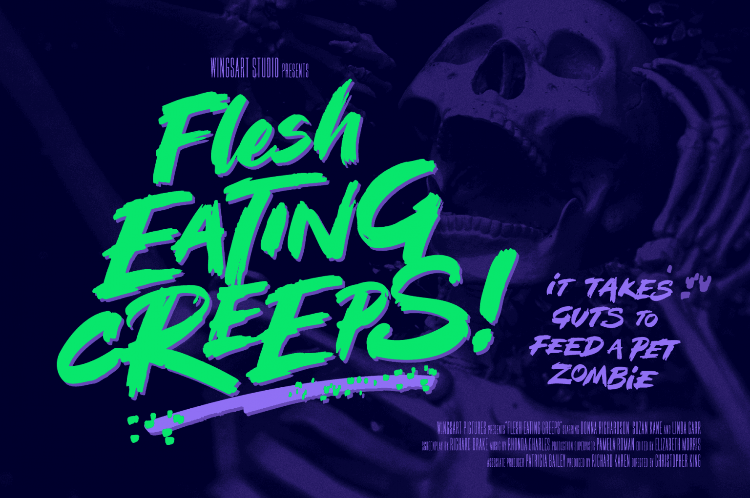 More Brains! Retro 80s VHS Horror Font by Wingsart Studio